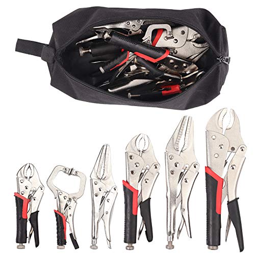 Proster 6 Piece Locking Pliers Set,5-Inch 7-Inch and 10-Inch Curved Jaw ...