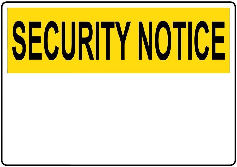 Amazon.com: Security Notice Security Notice [Blank Write-On] OSHA ...