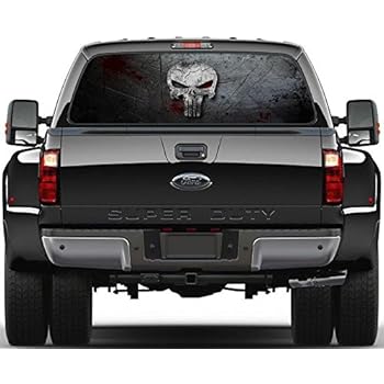 Amazon.com: The Punisher Skull Rear Window Graphic Decal Sticker Car ...