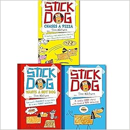 Tom Watson Stick Dog Collection 3 Books Set, (Stick Dog Chases A Pizza ...