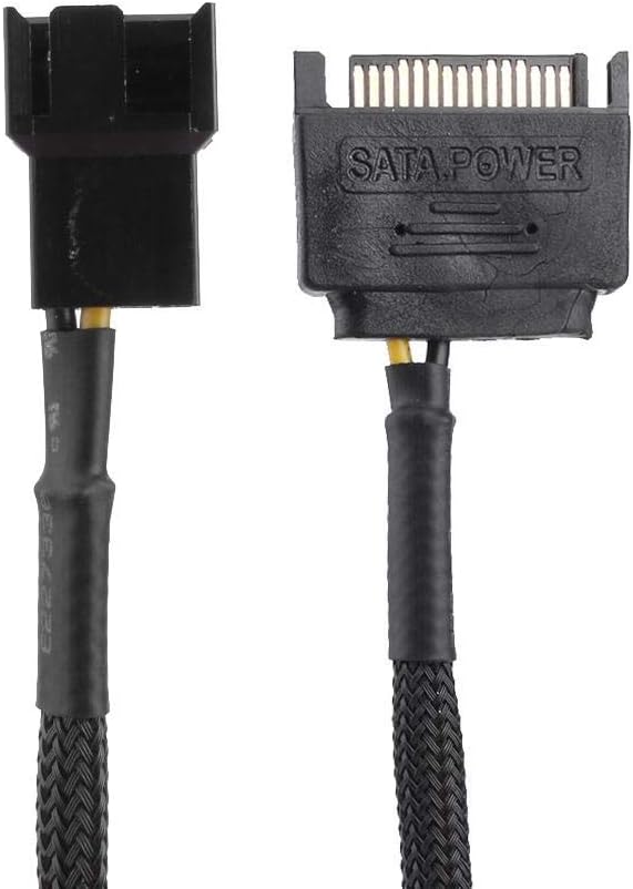 15 Pin SATA to 3 Pin / 4 Pin PMW 12V PC Case Fan Power Adapter Cable, 3 ...