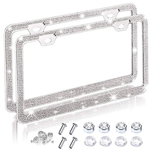 GuatemalaDigital.com: 2 Pack Bling Car License Plate Frames for Women ...