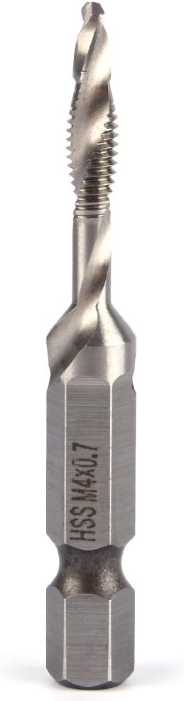 Taps, M4 HSS 1/4" shank Drill & Tap conical drill, M4 x 0.7: total ...