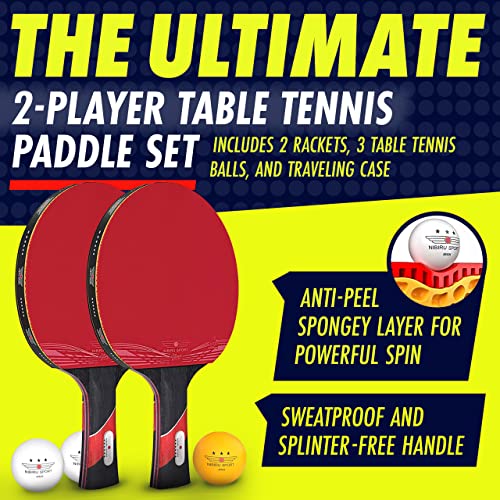 NIBIRU SPORT Ping Pong Paddles Set of 2 - Premium Table Tennis Paddles ...