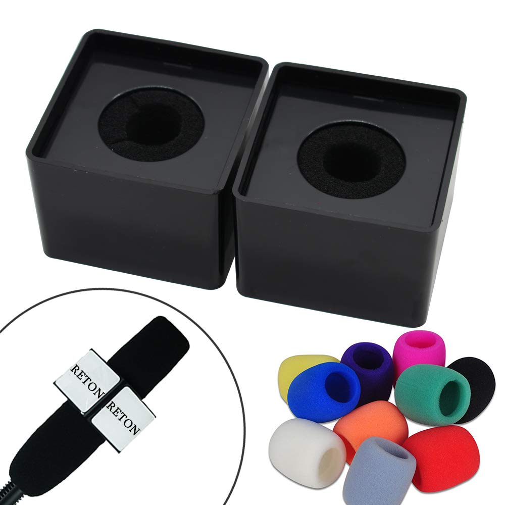 RETON Paquete de 2 Micrófonos Estación de Bandera Cuadrado en Forma de ...