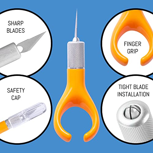 WA Portman Finger Tip Knife Set - Ergonomic Finger Blade Craft Knife ...