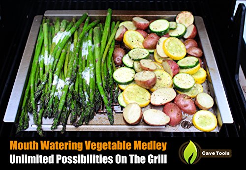 Cave Tools BBQ Grill Pan Mat - Stainless Steel Grilling Tray Grid for ...