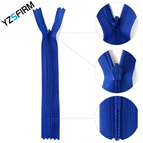 Yzsfirm 10 Pcs 20 Inch Real Silk Invisible Sewing Zipper Bulk,Blue Coil ...