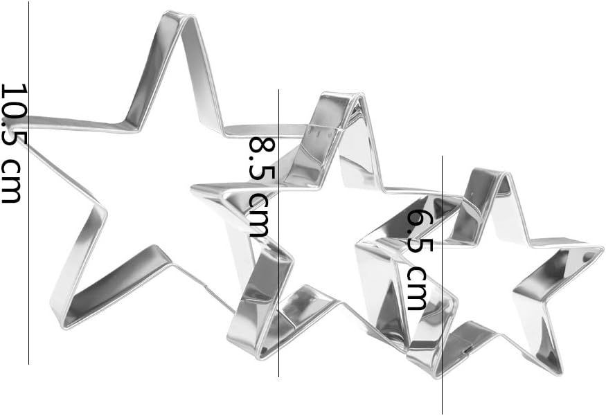 Star Cookie Cutter Set – 3 Piece – Stainless Steel – BigaMart