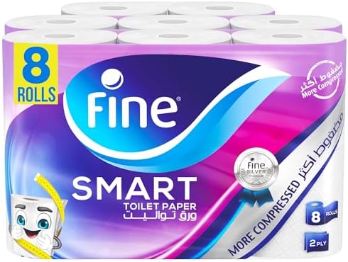 Fine Toilet Tissue Paper 2 Ply 6 Rolls + 2 Free, Super Saver Bundle ...
