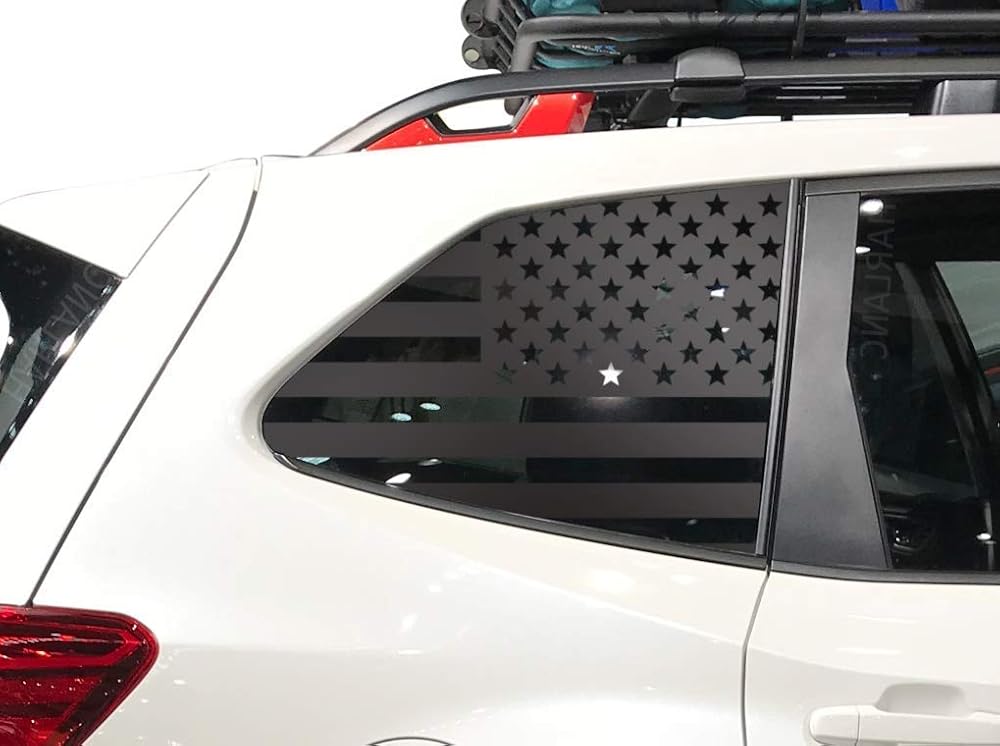 Amazon.com: USA American Flag Decals for Subaru Forester in Matte Black ...