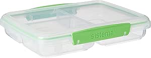 Amazon.com: Sistema To Go Multi Split Food Storage Container, Clear ...
