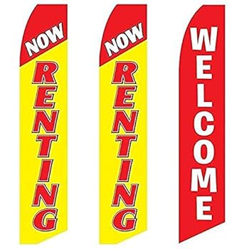 Amazon.com : 3 Swooper Flags Now Renting Advertising Apartments For ...