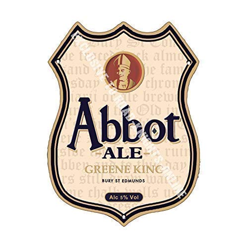 Greene King Abbot Ale Beer Advertising Bar Old Pub Drink Pump Badge ...