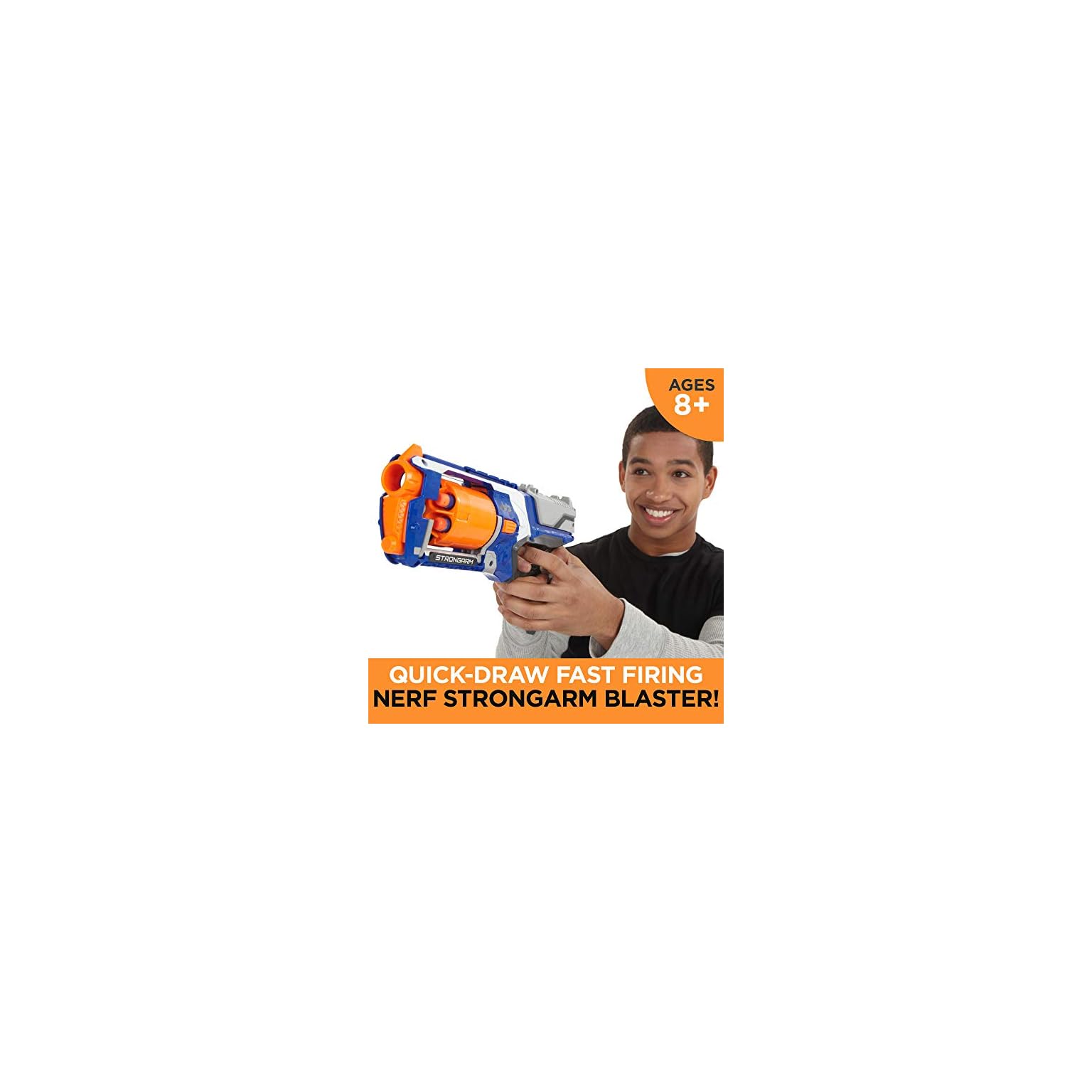 NERF N Strike Elite Strongarm Dart Blaster with Rotating Barrel, Easter ...