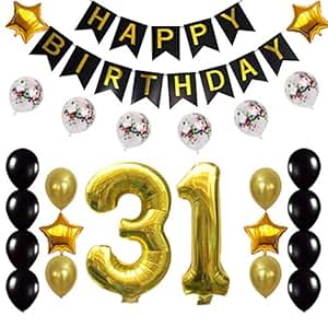 Amazon.com: 31st Birthday Decorations Party Supplies Happy 31st ...