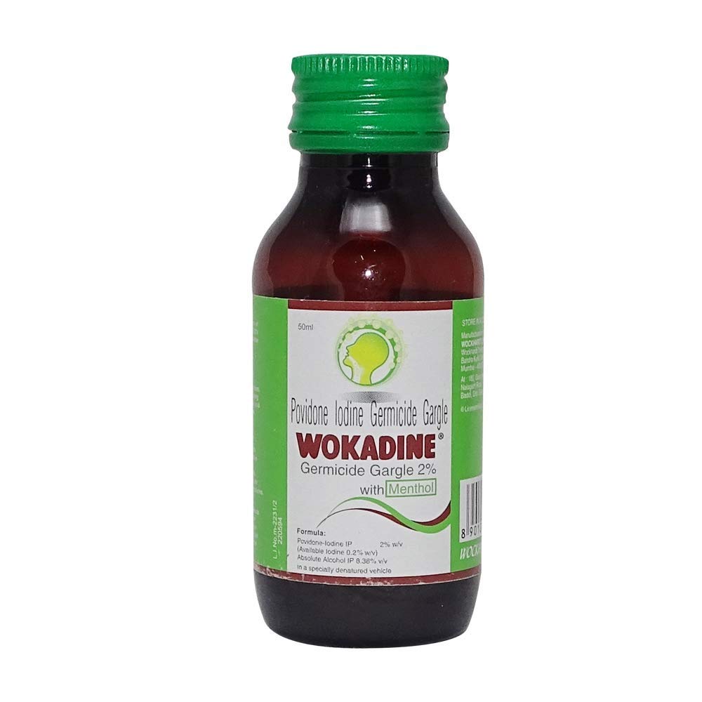 Buy Wokadine Germicide Gargle 2% Antiseptic Medicine - 50 ml (Pack of 3 ...