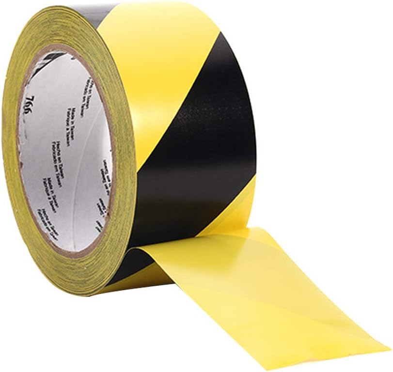 Cicony Floor Marking Tape, 33m x 50mm Black and Yellow Hazard Warning Tape Adhesive Marking ...