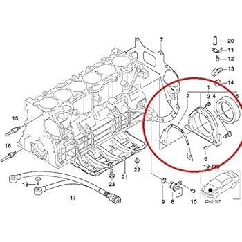 Amazon.com: Genuine BMW E46 325i 330i Rear Crankshaft Cover With Seal ...