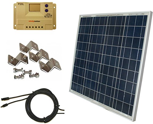 Buy WINDYNATION Complete Solar 60 Watt Panel Kit: 60W Solar Panel + 20A ...