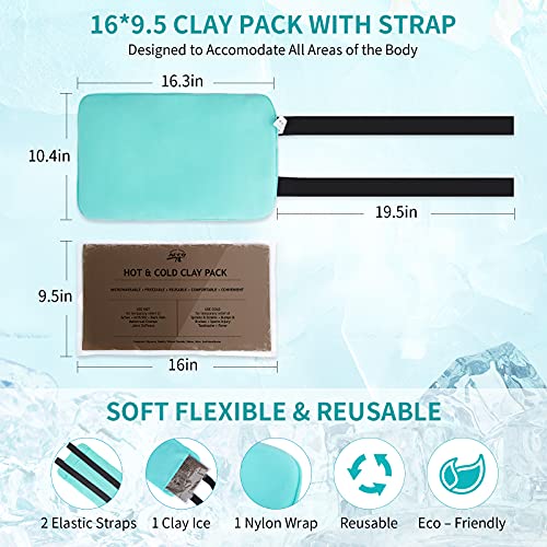 Clay Ice Pack for Injuries with Strap :16 X 9.5 Inches, Refreezable and ...