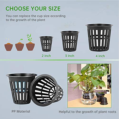 50 Pack Net Pots,4 Inch Nursery Pots Heavy Duty Net Cups with 50 Pcs ...