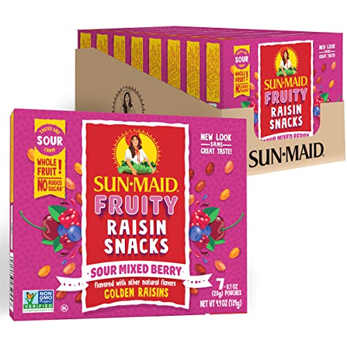 Sun-Maid Fruity Raisins Snack for Kids | Sour Mixed Berry | 0.7 Ounce ...