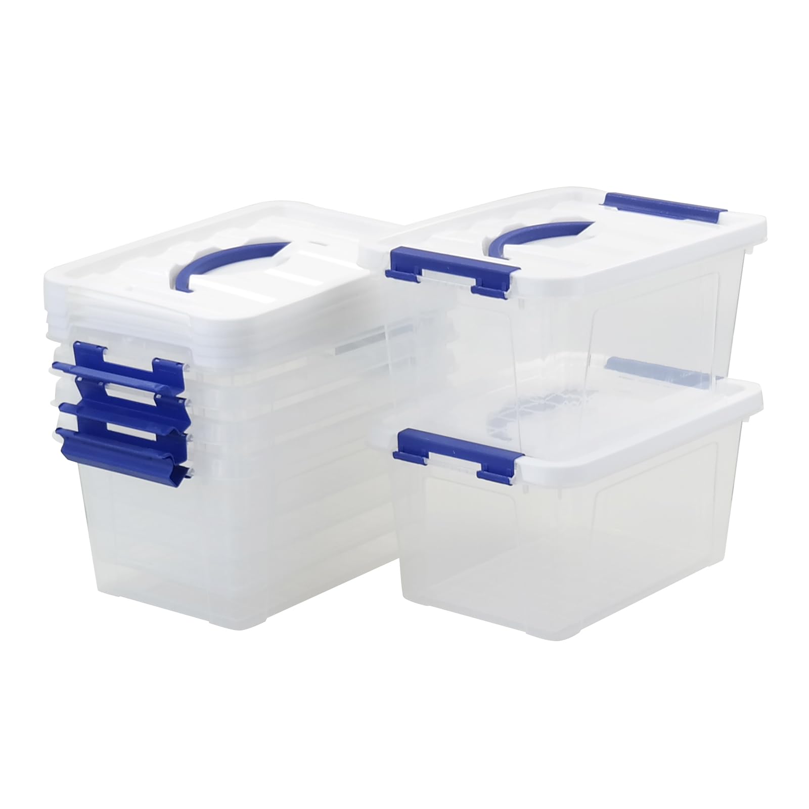 Joyeen 6 Pack 7 Quart Storage Boxes, Clear Plastic Storage Bins with ...