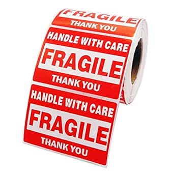 Amazon.com: BESTEASY Fragile Stickers, Do Not Drop Labels, Handle with ...