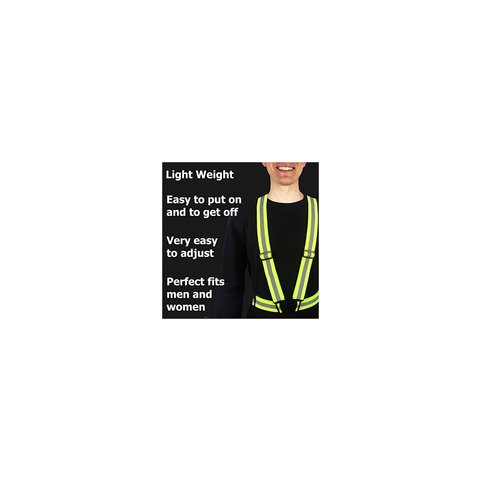 HiVisible Reflective Vest for Night Running, Walking and Cycling ...