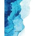 Notebook: Lined Notebook Journal - Blue Ocean Watercolor - 120 Pages ...