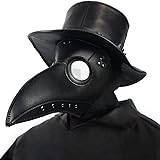 Amazon.com: PartyHop Black Rubber Plague Doctor Mask, Halloween Long ...