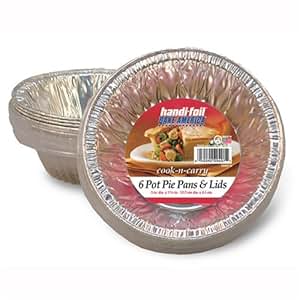 Amazon.com: Handi-foil Pot Pie Pan With Lid (Pack of 6): Health ...