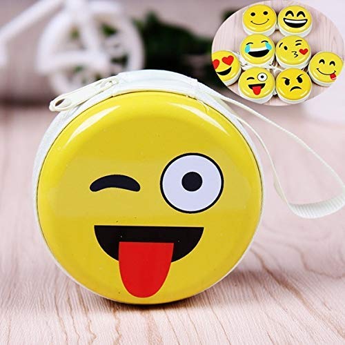 CrazyGifts Smiley Emoji Metal Tin Earphone Pouch Case Box for Coins and ...