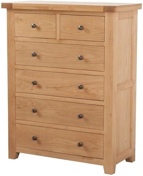 Devon Solid Oak 2 + 4 Drawer Chest Of Drawers/Fully Assembled 2 over 4 ...