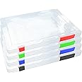 Amazon.com: 4 Pack Clear A4 File Box, Plastic Scrapbook Paper Storage ...