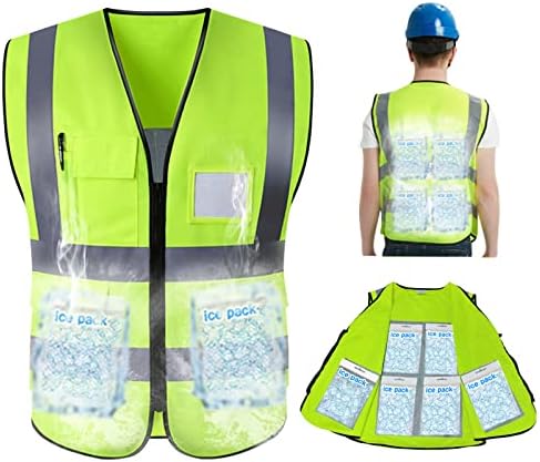 YITIAOYU Cooling Safety Vest with Ice Packs - Construction Work Ice ...