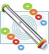 Amazon.com: Rolling Pin and Pastry Baking Mat Set, Rolling Pins with ...