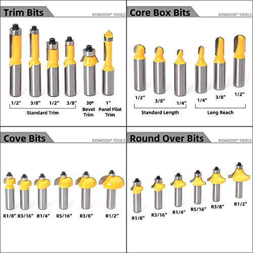 KOWOOD Router Bits Set 1/2 Inch Shank 丨70 - Piece Set. | Pricepulse