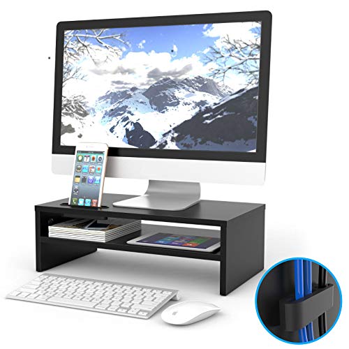 1home Wood Monitor Stand TV PC Laptop Computer Screen Riser Desk ...