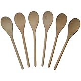 Wooden Spoons, 6 Pieces 9 Inch Wood Soup Spoons for Eating Mixing ...