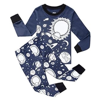 Amazon.com: FEYG Little Boys Space Pajamas, Toddler Pjs Sets 100% ...