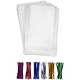 Amazon.com: 200 Poly Treat Bags 5x7 with 4" Twist Ties Assorted Colors ...