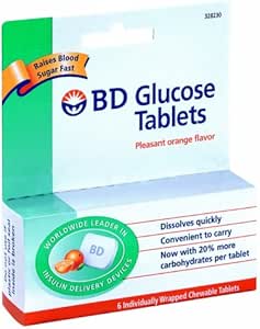 Amazon.com: Bd Glucose Tablets 6 count box ( Pack of 12 ): Health ...