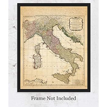 Amazon.com: Map Of Italy - Poster / Print (Italian Language Version ...