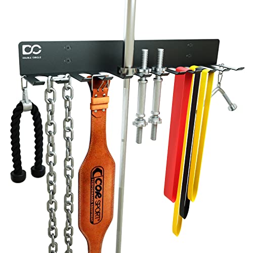 Double Circle Gym Organizer Rack with 12 Hooks, Multi Purpose Gym ...