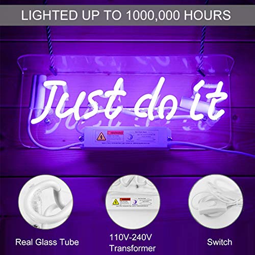 Neon Signs Wall Decor Glass Tube Purple Neon Light Signs with Eye ...