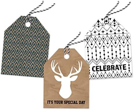 Pro Supply Global Pre Strung Gift Tag Variety Pack (Deer Heads, 24 ...