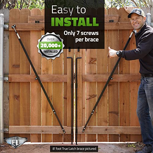 True Latch 8' Telescopic Gate Brace - Wood Privacy Fence Anti Sag Gate ...