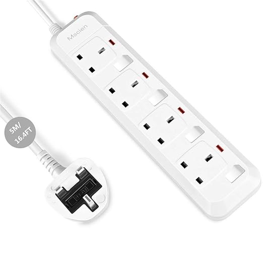 Extension Lead Individual Switched 4 Gang Outlets Wall: Amazon.co.uk ...